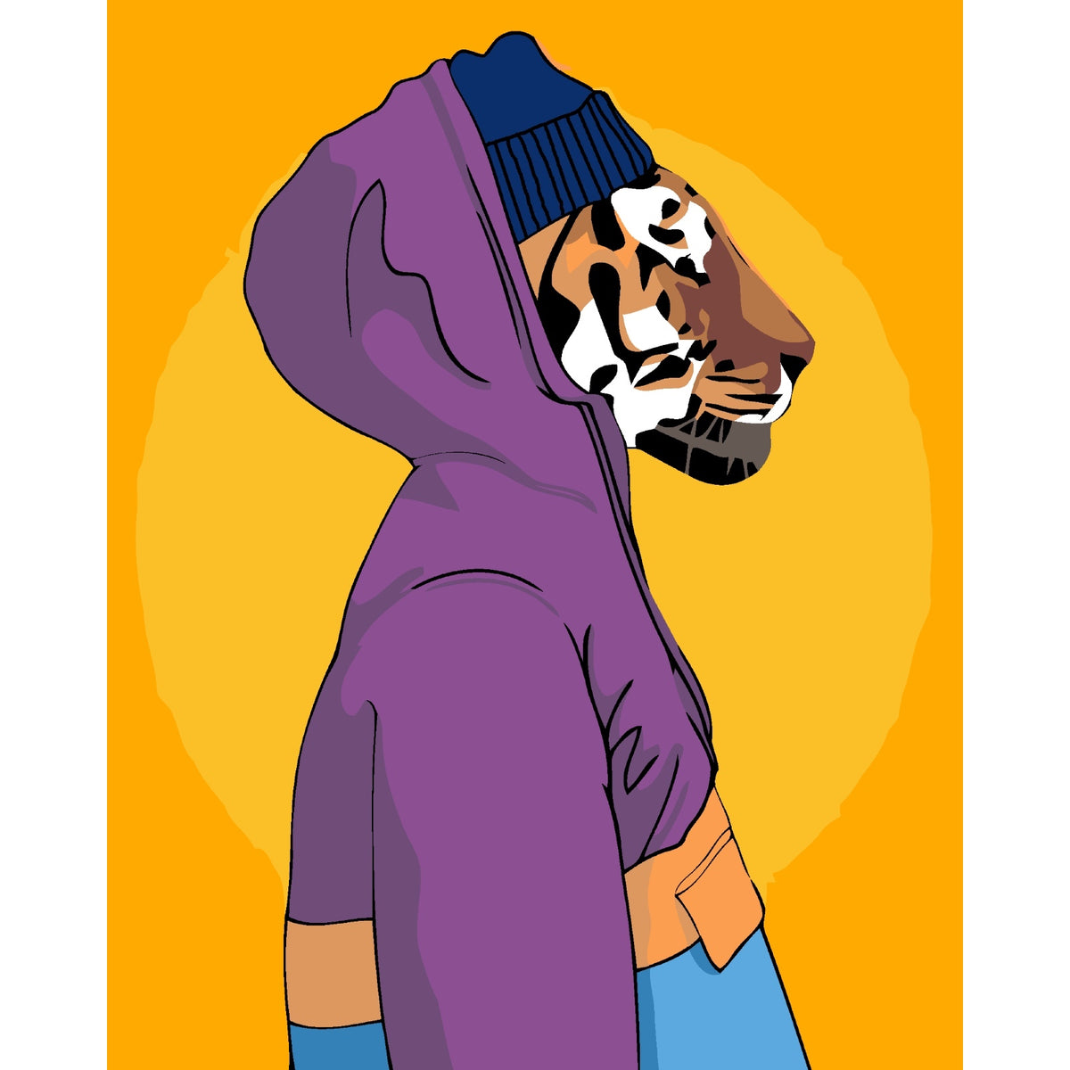 Bright Tiger – Paint by Numbers Kit | Artwille | 14x18 inch Canvas ...