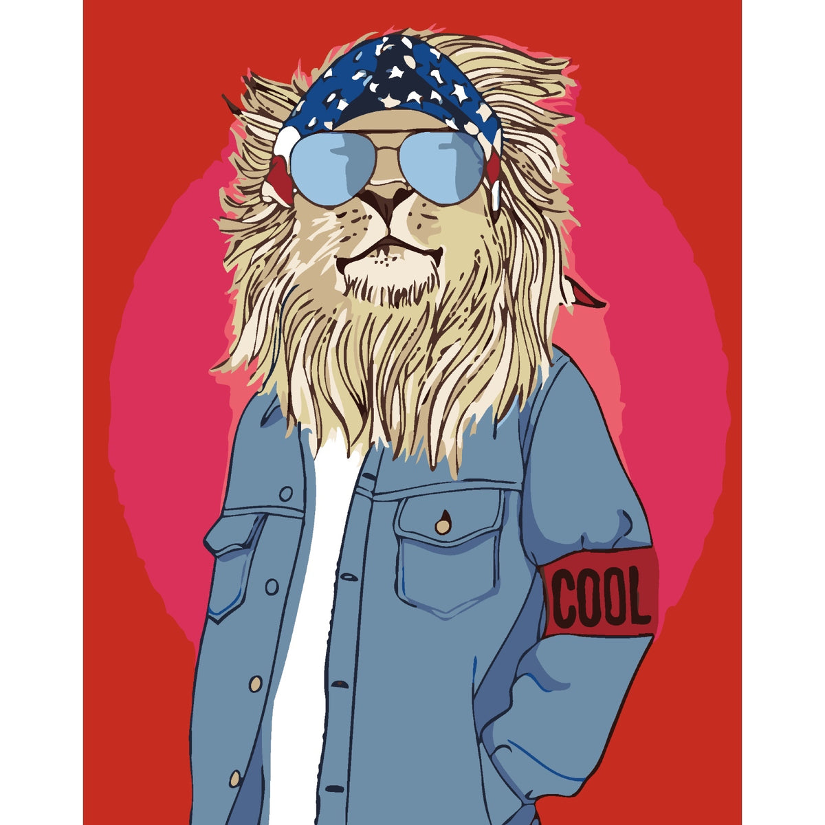 Cool Lion – Paint by Numbers Kit | Artwille | 14x18 inch Canvas – Fainotoys