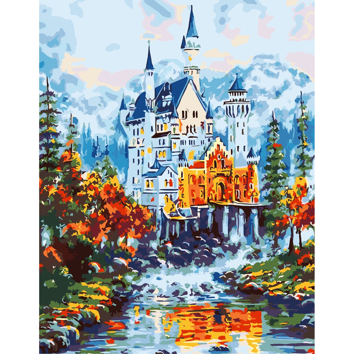 Fabulous Castle – Paint by Numbers Kit | Artwille | 14x18 inch Canvas ...