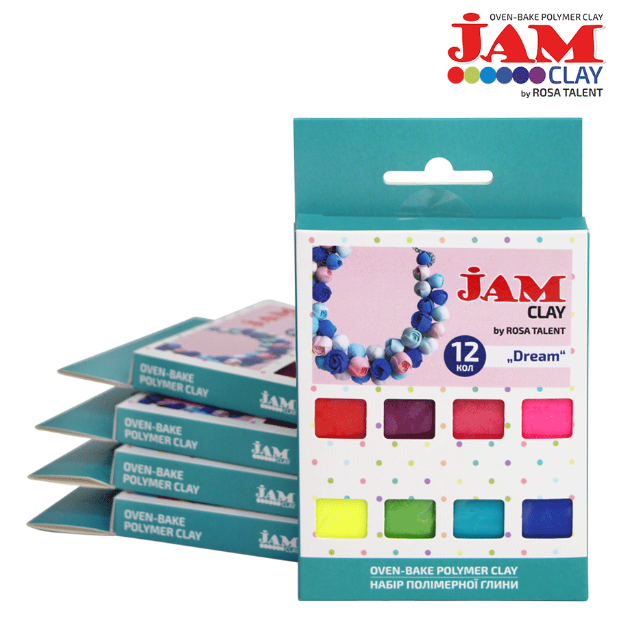 Polimer clay, set "Dream", 12x20g, Jam Clay, ROSA TALENT – Fainotoys